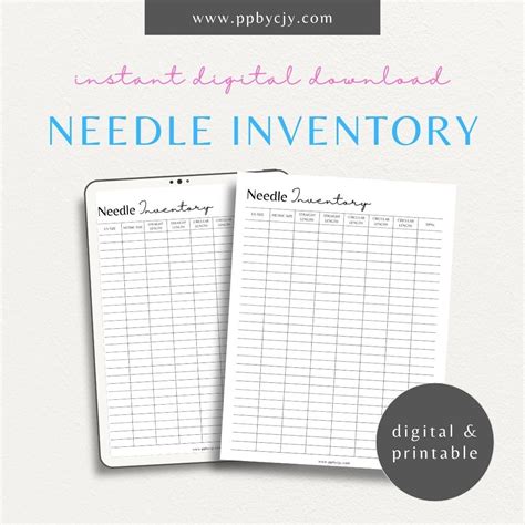 Knitting Needle Inventory Tracker Crafting Needle Collection Size