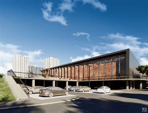 Современный фасад торгового центра Архитектура торговых центров Здания Архитектура