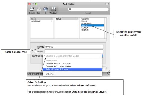 Mac OS X Printing Via The Windows Print Server Print Manager