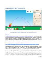 Lab Projectile Pdf Summer Course Hero