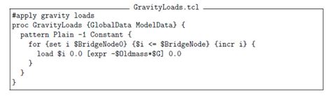 5 Tcl Script For Applying Gravity Loads Download Scientific Diagram