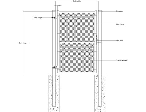 Commercial Or Industrial Chain Link Single Swing Gates Draw A Fence