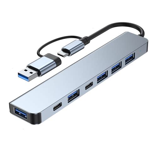 Jrocdr Versatile Type C Hub 7 Port USB Expansion Hub For Laptops And Tablets Walmart Com