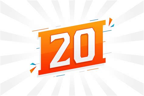 20 Number Vector Font Alphabet Number 20 With Decorative Element Stock