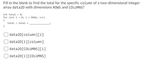 Solved Fill In The Blank To Find The Total For The Specific Chegg
