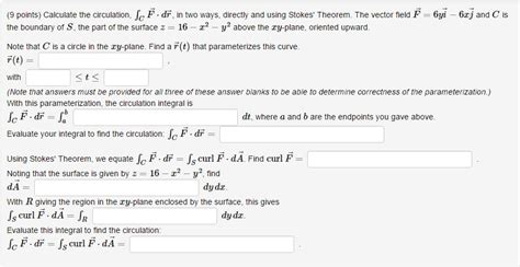 Calculate The Circulation Integral C F Dr In Two