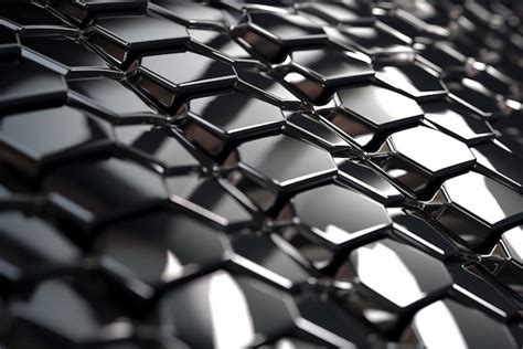 Premium AI Image Abstract D Rendering Of Metallic Hexagonal Background Reflective Surface