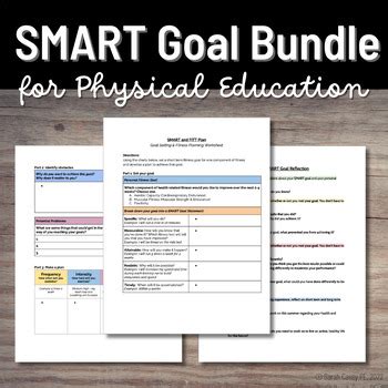 SMART Goal Setting Bundle For PE By Sarah Casey PE TPT