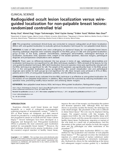 Pdf Radioguided Occult Lesion Localization Versus Wire Guided