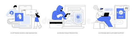 Ai In Online Shopping Abstract Concept Vector Illustrations Stock Vector Illustration Of