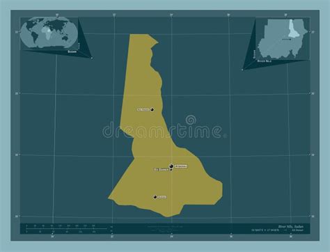 река Нил Судан твердый обозначенные точки городов Иллюстрация штока иллюстрации