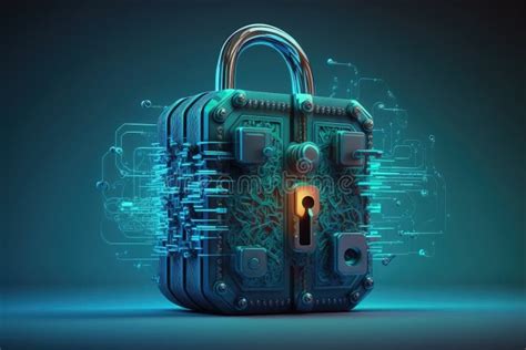 Digital Security Concept Generative Ai Stock Illustration Illustration Of Hardware Padlock