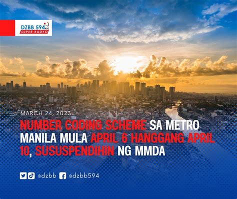 Dzbb Super Radyo On Twitter Just In Number Coding Scheme Sa Metro Manila Sususpendihin Ng