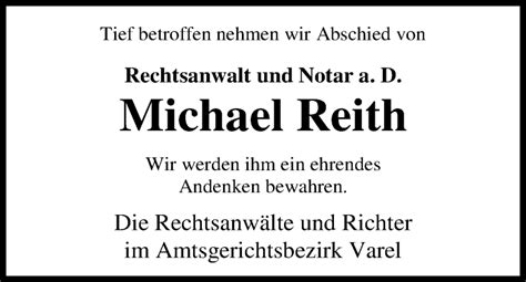 Traueranzeigen Von Michael Reith Nordwest Trauer De