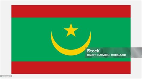 Mauritania Flag With Original Color Stock Illustration Download Image