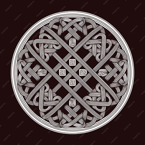 Intricate Celtic Knot Pattern In Circular Design Premium Ai Generated Vector