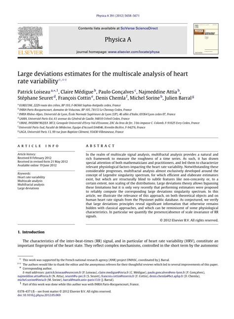 Pdf Large Deviations Estimates For The Multiscale Analysis Of Heart Rate Variability Dokumen