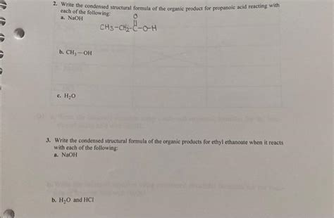 solved 2 write the condensed structural formula of the