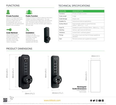 CODELOCKS KL Mechanical Kitlock Digit Combination Lock Black LH Public
