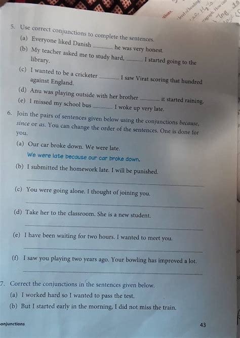 Join The Pairs Of Sentences Given Below Using The Conjunctions Because S
