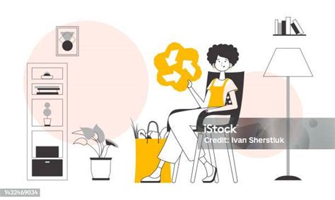 생태 제품의 개념 여자 제품과 에코 로고가있는 패키지 선형 스타일 가방에 대한 스톡 벡터 아트 및 기타 이미지 가방 구매 낙인 찍기 Istock