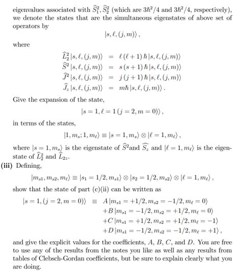 Solved In This Problem We Consider The Total Spin Angular Chegg