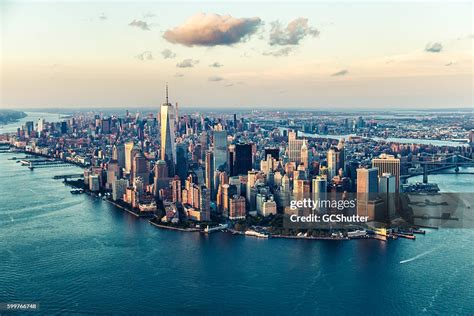 The City Of Dreams New York Citys Skyline At Twilight High Res Stock