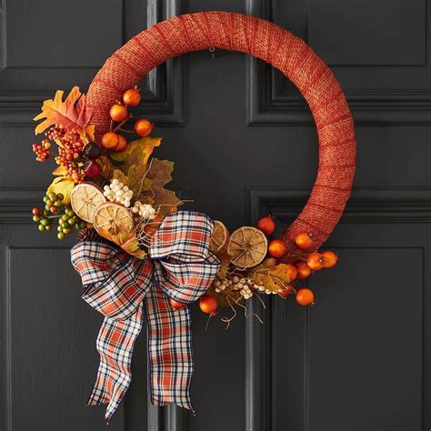 Fall Ribbon Wrapped Wreath Easy Fall Wreaths Diy Fall Wreath Fall