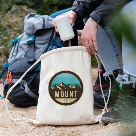 Personalized Logo Drawstring Backpack Etsy