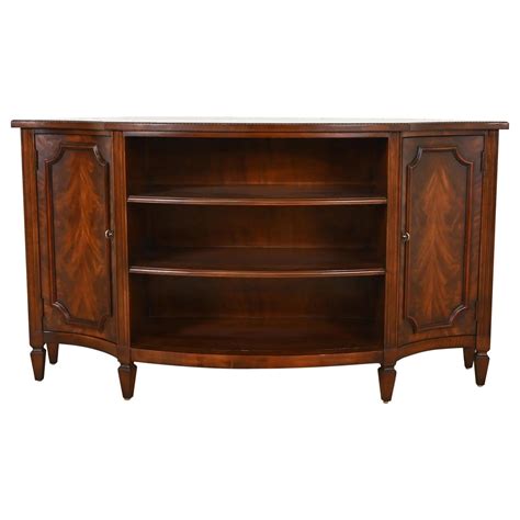 Henredon Federal Flame Mahogany Bow Front Bookcase Credenza Or