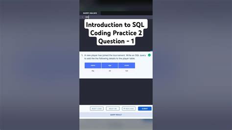 introduction to sql coding practice 2 question 1 nxt wave shorts