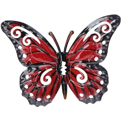 Set Of 4 Multi Coloured Small Metal Butterflies Gardenhome Wall Art Ornament