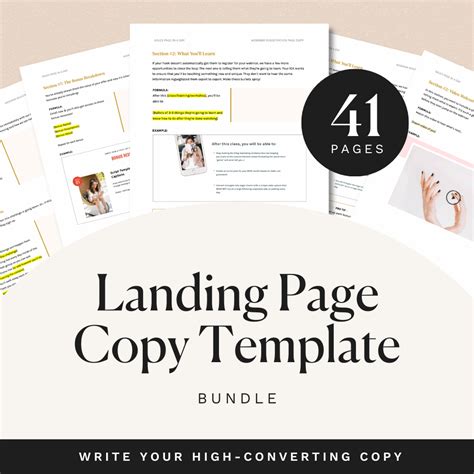 Landing Page Copy Template Bundle Launch In Style