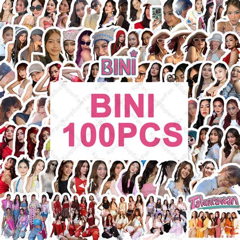 In Stock 100pcsset Bini Stickers Waterproof For Tumbler Phone Case