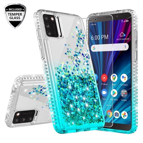 Alcatel TCL A3X A600DL Case Liquid Quicksand Glitter Cute Phone Case Clear Bling Diamond Shock