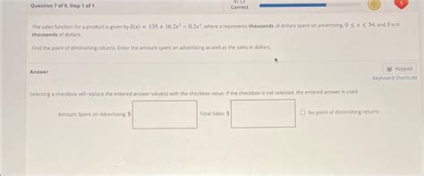 solved the sales function for a product is given by
