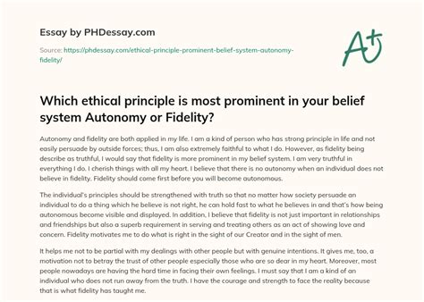 Which Ethical Principle Is Most Prominent In Your Belief System
