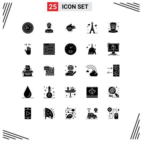 25 Universal Solid Glyph Signs Symbols of heart tower engineer repair ...