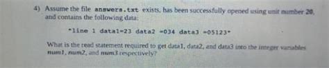 Solved 4 Assume The File Answerstxt Exists Has Been