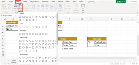 How To Create Entity Relationship Diagram In Excel Sheetaki