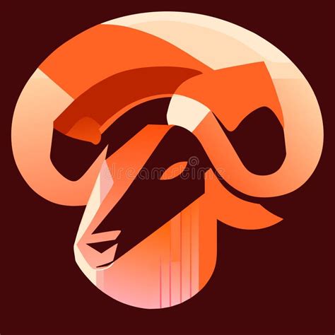 Vector Image Of A Head Of A Ram On A Red Background Generative Ai Stock Vector Illustration