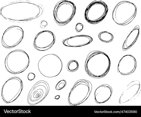 Circle Pencil Doodles Royalty Free Vector Image