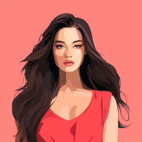 Premium Photo Flat Vector 2d Simple Illustration Of A Woman
