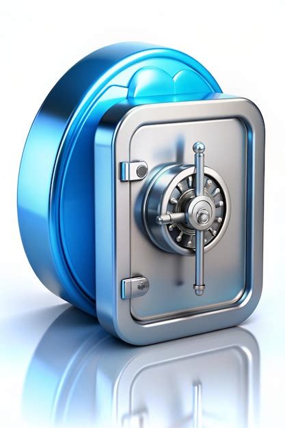 premium photo secure cloud computing 3d concept with safe over white
