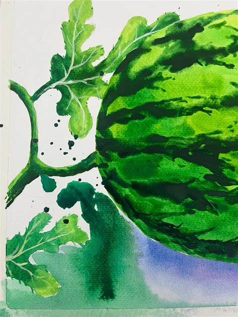 水彩画西瓜图片 水彩画西瓜图片小学生一年级 博物迷