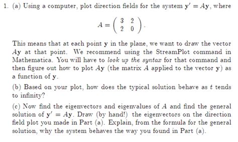 Solved A ﻿using A Computer Plot Direction Fields For The