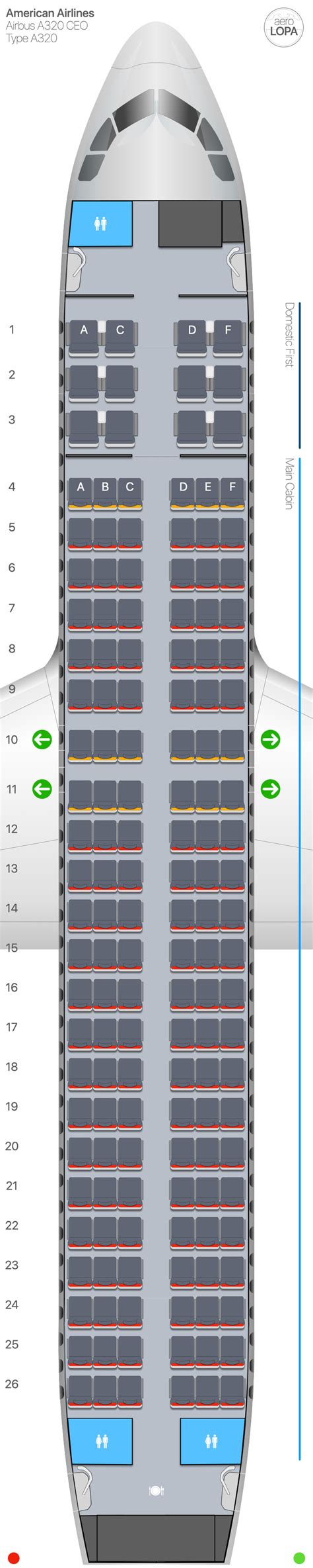 Aa Airbus A320 Seat Plan Aerolopa Detailed Aircraft Seat Plans