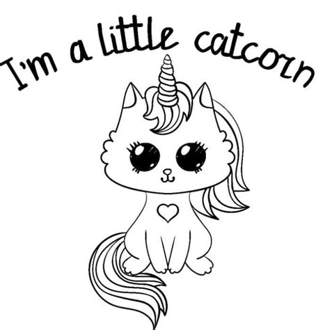 Unicorn Kitty Coloring Page Free Printable Coloring Pages