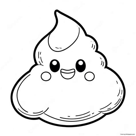 Poop Emoji Coloring Page Printable Pdf