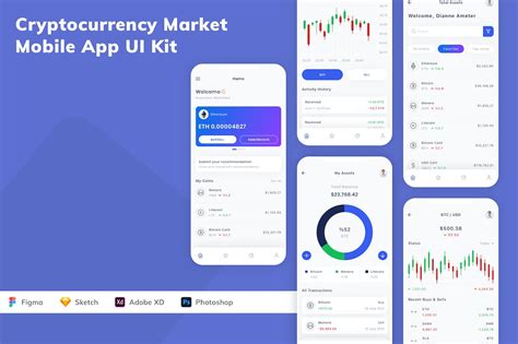 加密货币市场移动应用app Ui Kit Figsketchxdpsd 云瑞设计 加密货币市场移动应用app Ui Kit Figsketchxdpsd 云瑞设计